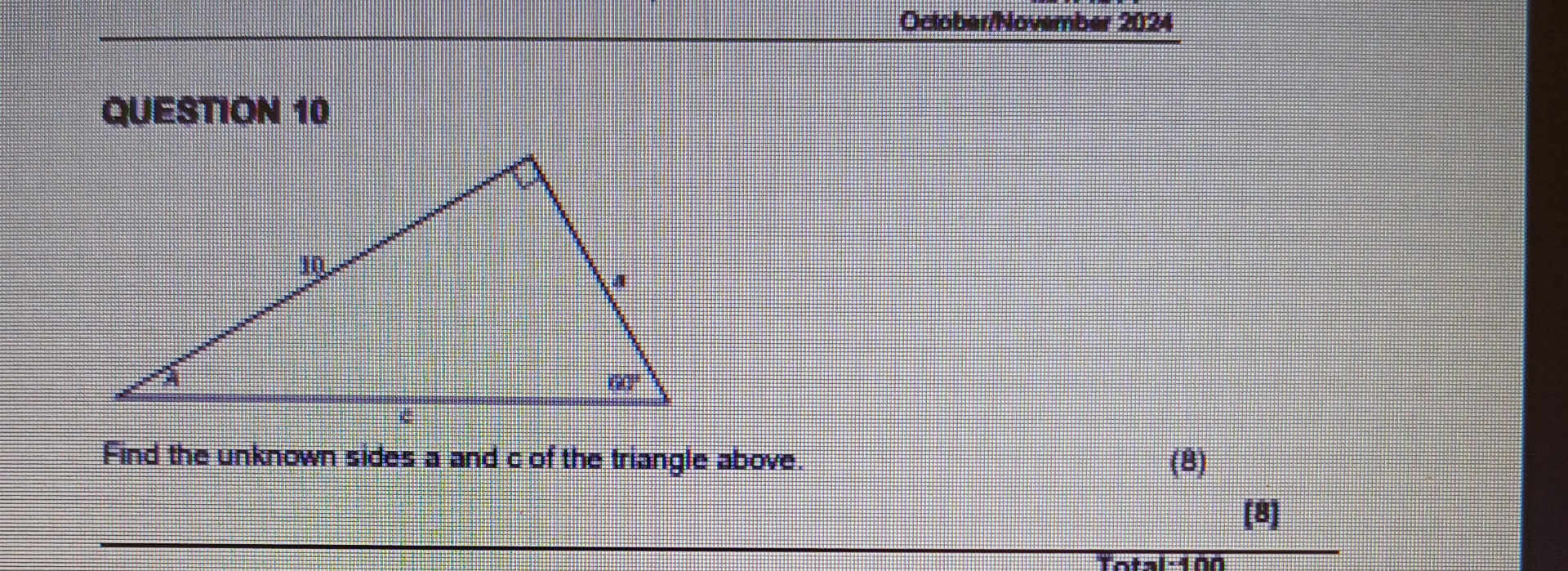 Solved OdabenNowinter 2024QUESTION 10Find the unknown sides | Chegg.com
