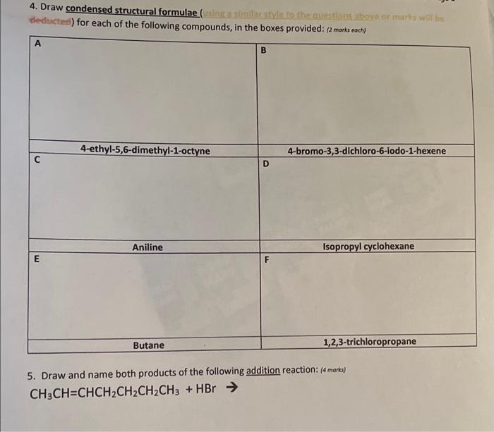 Solved 1. Name the following structures. Use the IUPAC | Chegg.com
