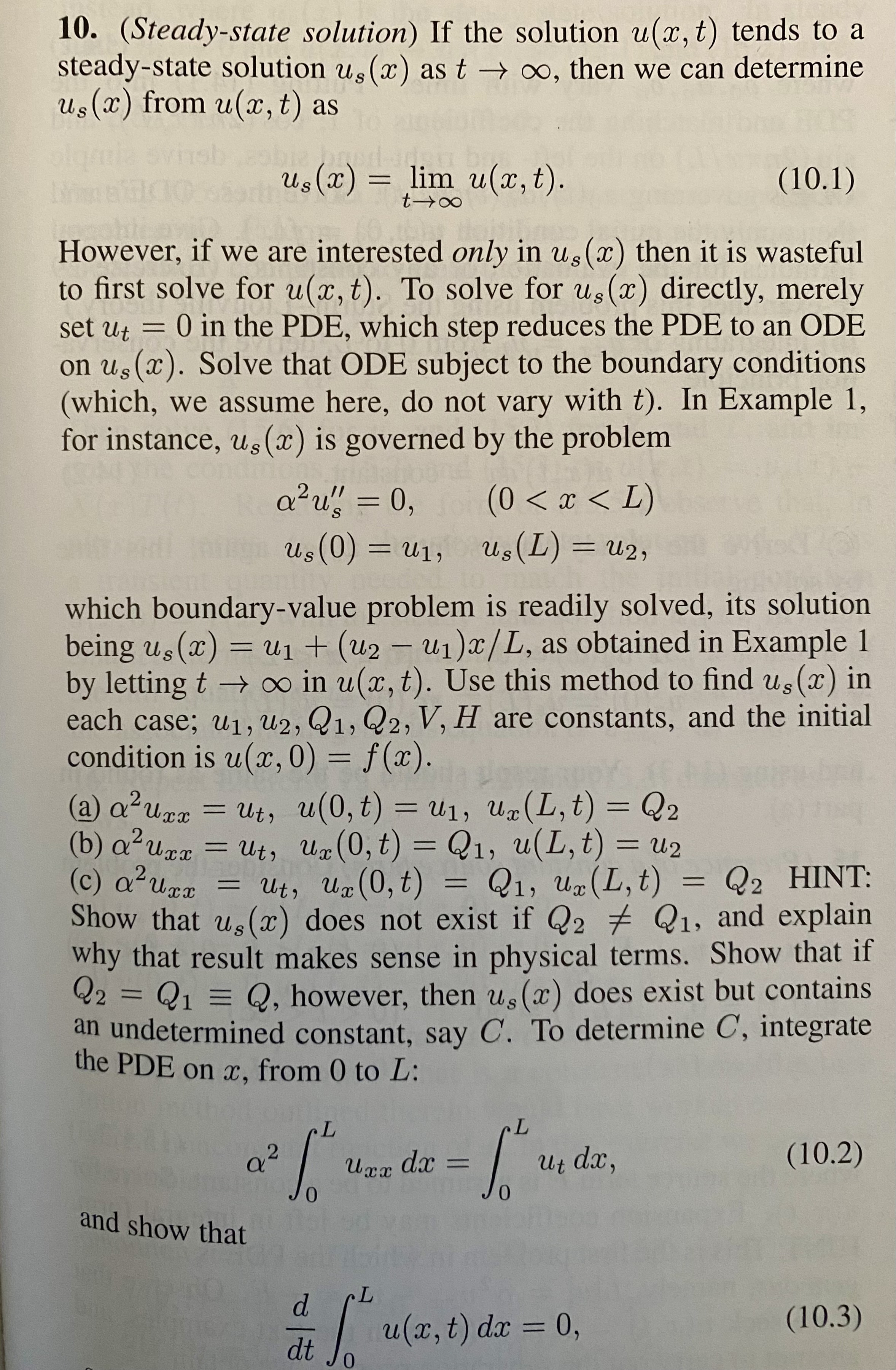 Solved (Steady-state solution) If ﻿the solution u(x,t) | Chegg.com