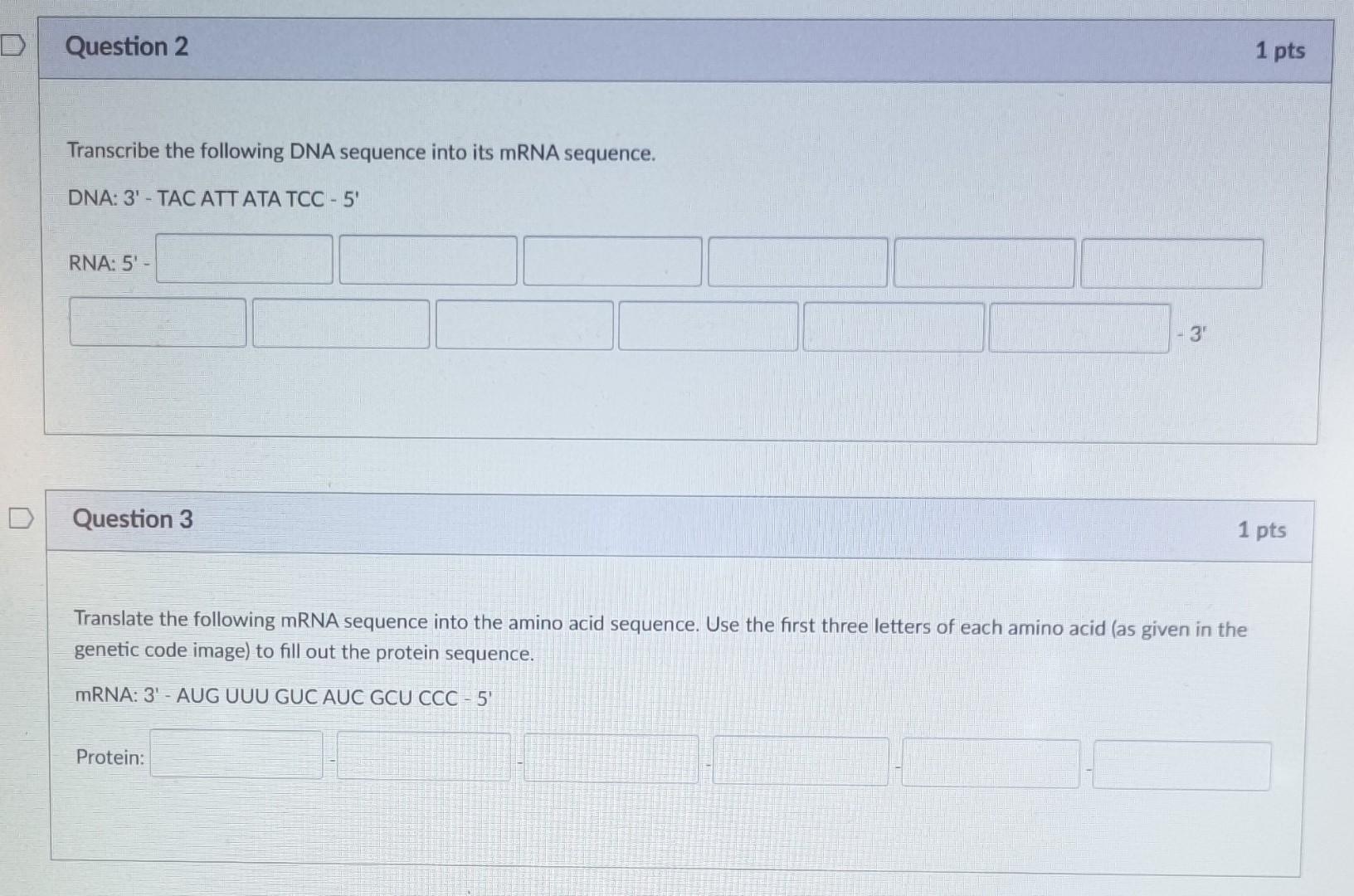 Solved If the DNA codon sequence is 5′ - ATG CCA −3 ', what | Chegg.com