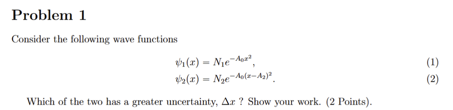 Solved Problem 1Consider the following wave | Chegg.com