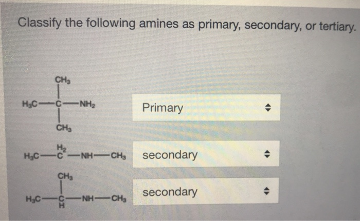 Solved Classify the following amines as primary, secondary, | Chegg.com