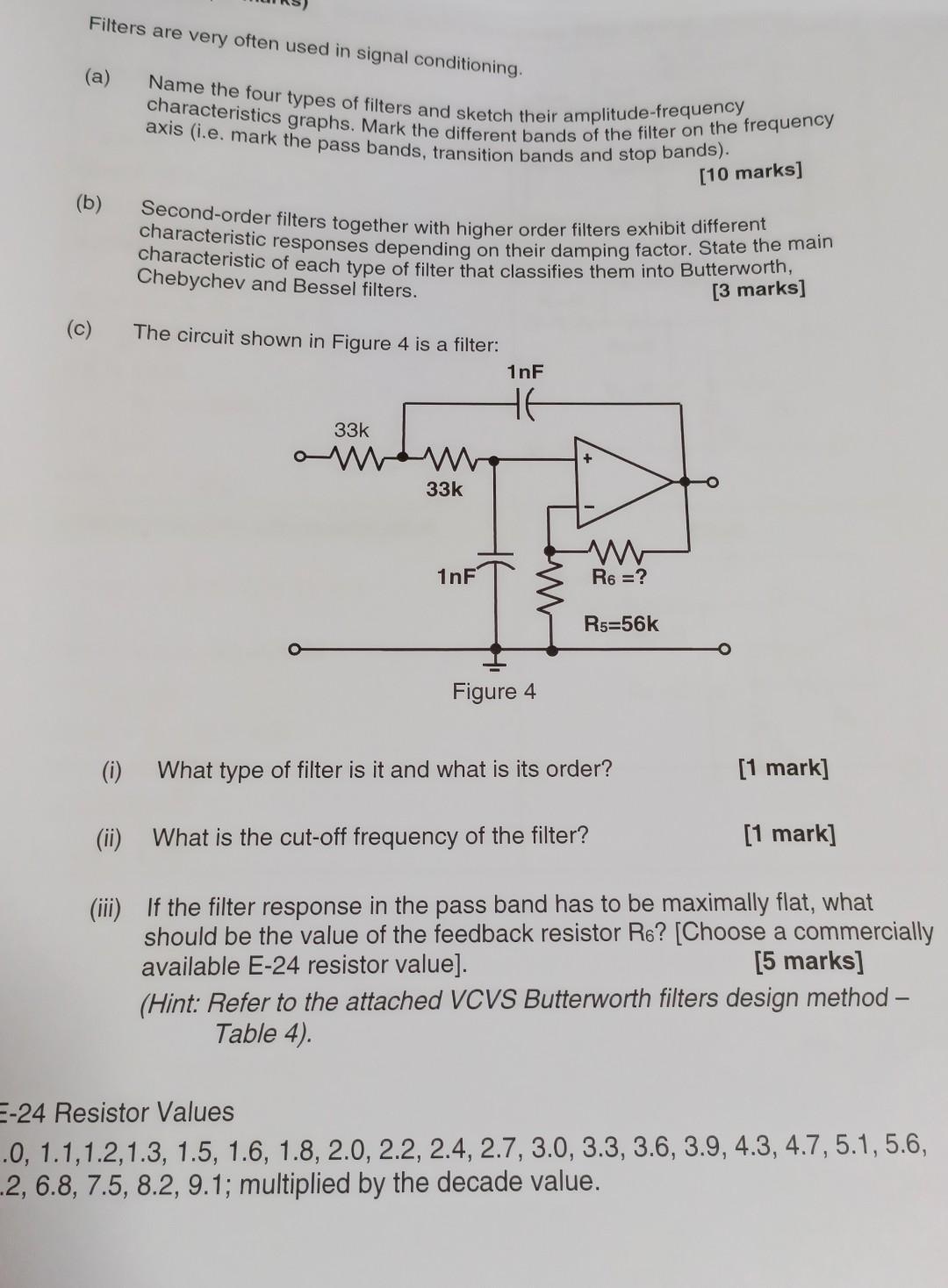 Solved Filters are very often used in signal conditioning. | Chegg.com