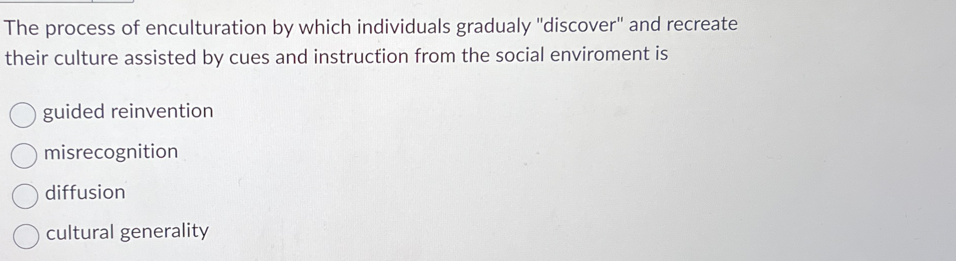 Solved The process of enculturation by which individuals | Chegg.com