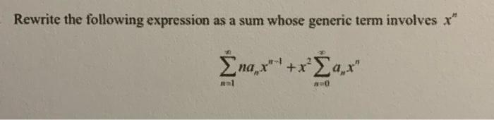 Solved Rewrite the following expression as a sum whose | Chegg.com