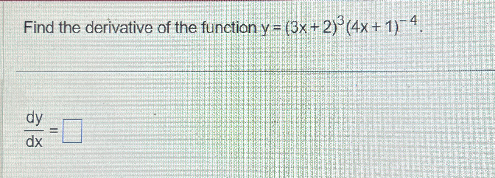 Solved Find the derivative of the function | Chegg.com