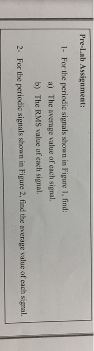 Solved Pre-Lab Assignment: 1. For the periodic signals shown | Chegg.com