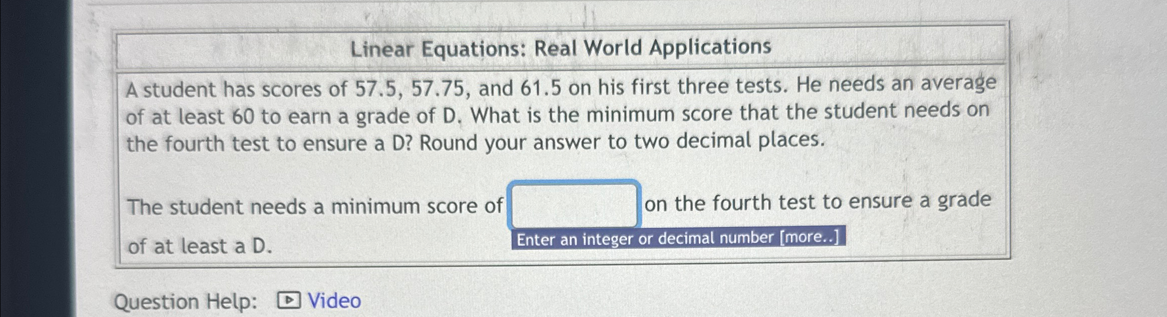 Solved Linear Equations: Real World ApplicationsA student | Chegg.com