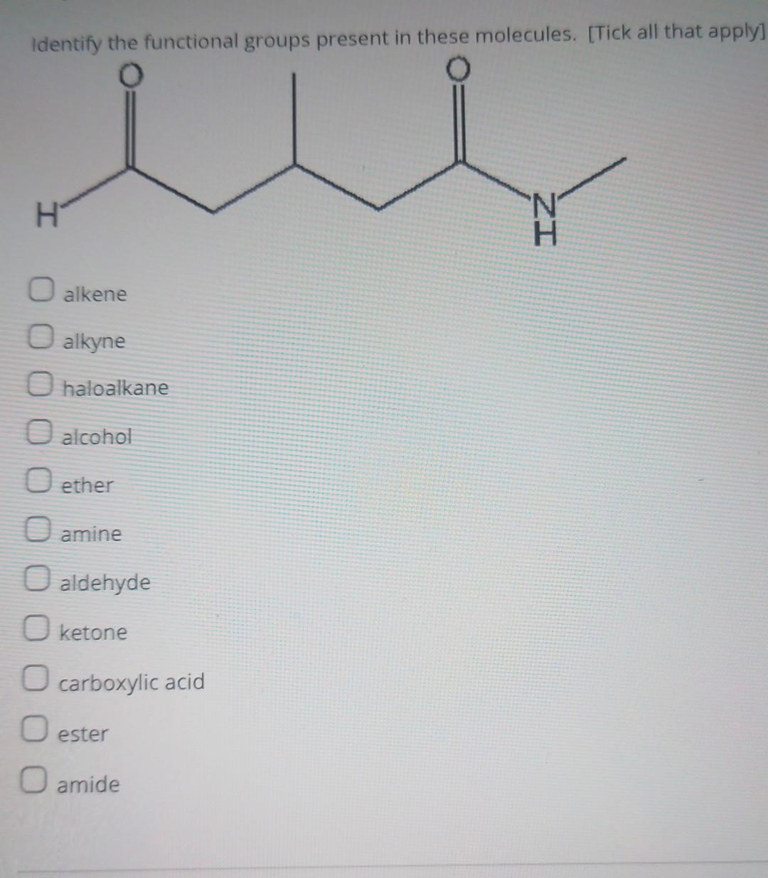 Solved Identify the functional groups present in these | Chegg.com
