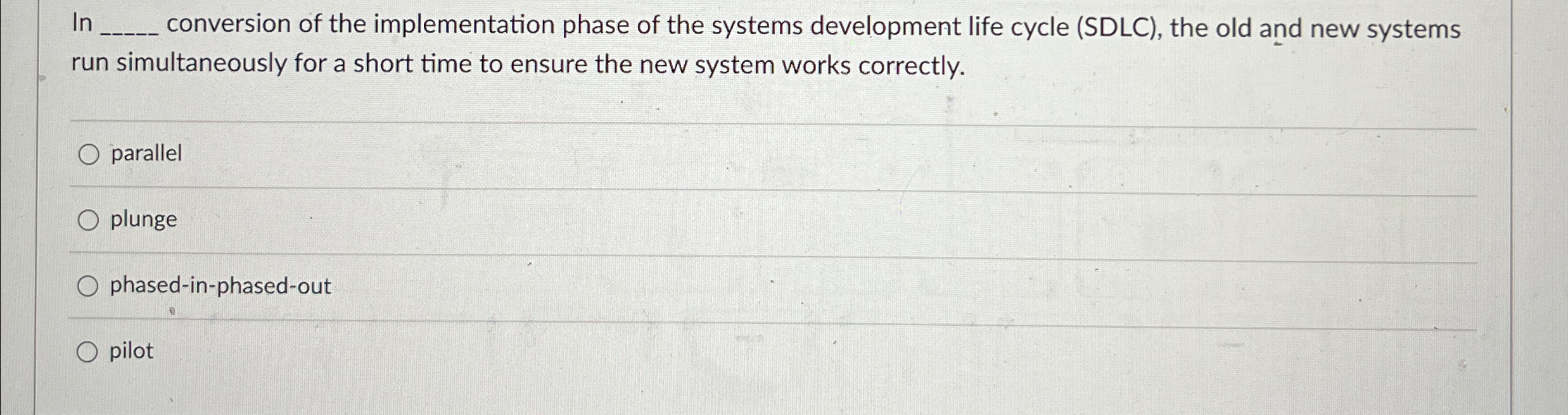 Solved In conversion of the implementation phase of the | Chegg.com