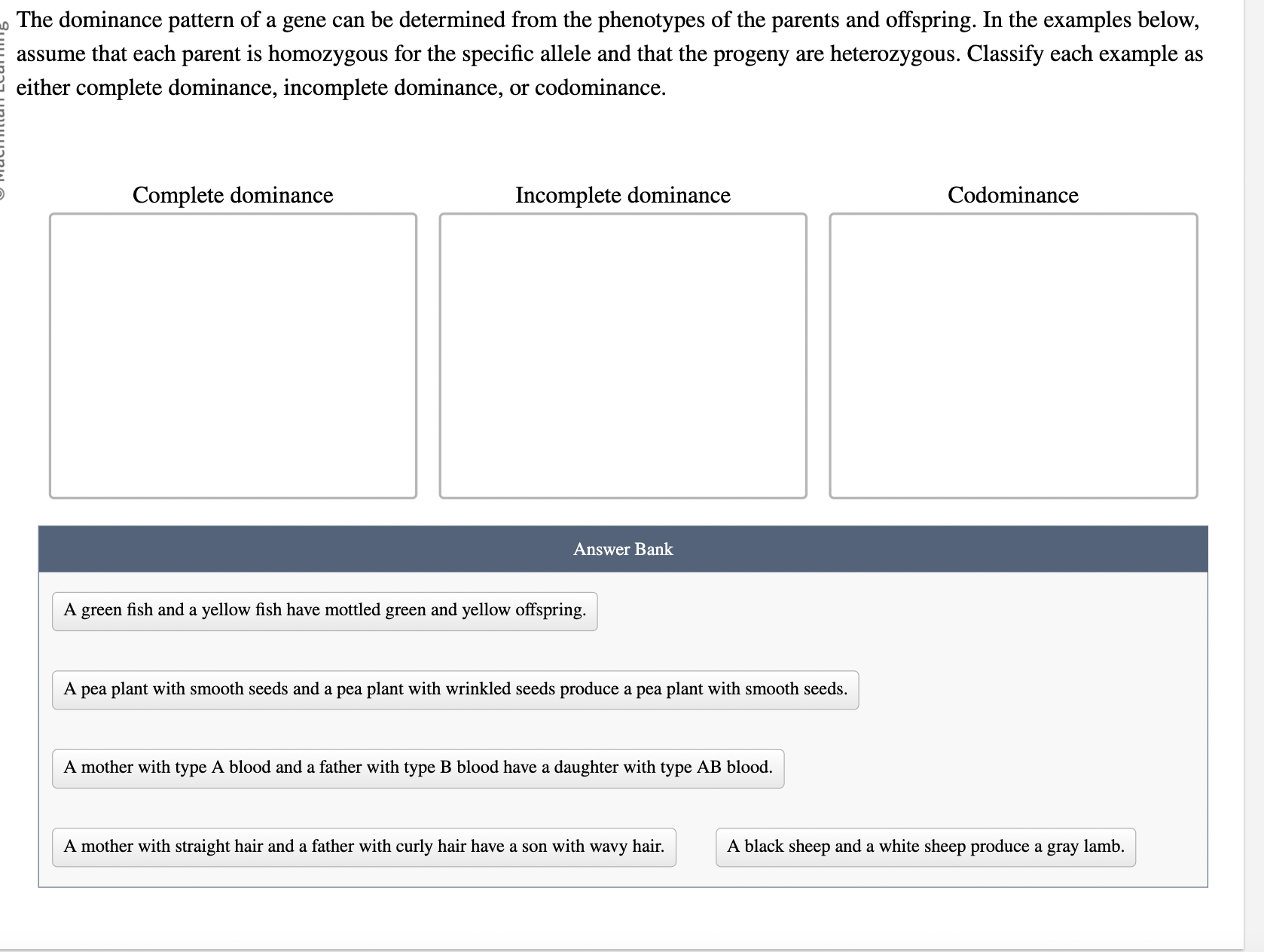 Solved The dominance pattern of a gene can be determined | Chegg.com