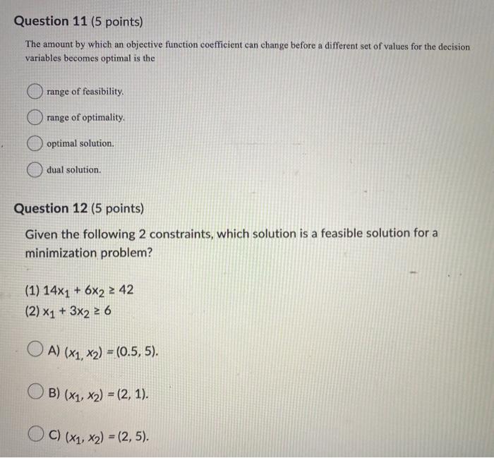 Solved The amount by which an objective function coefficient | Chegg.com