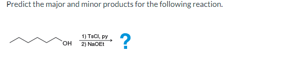 Solved Predict the major and minor products for the | Chegg.com