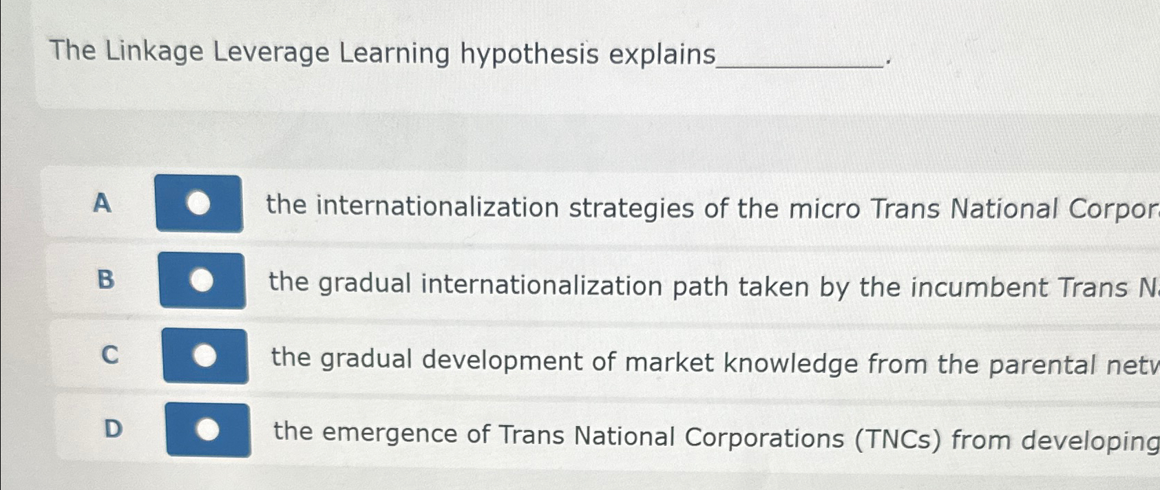 Solved The Linkage Leverage Learning hypothesis explains.A | Chegg.com