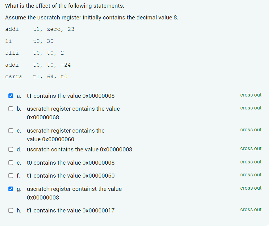 Solved What is the effect of the following statements:Assume | Chegg.com