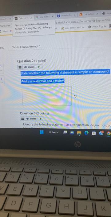 Solved State whether the following statement is simple or | Chegg.com