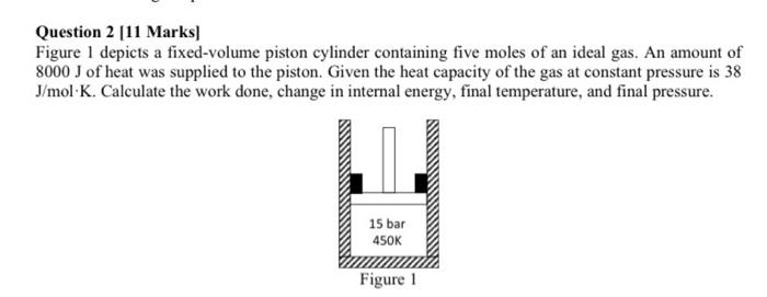 Question 2 [11 Marks] Figure 1 depicts a fixed-volume | Chegg.com