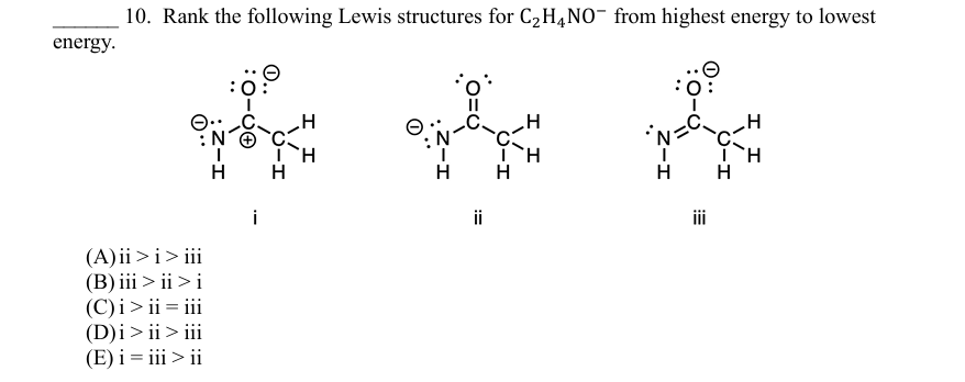 Solved formal chargeRank the following Lewis structures for | Chegg.com