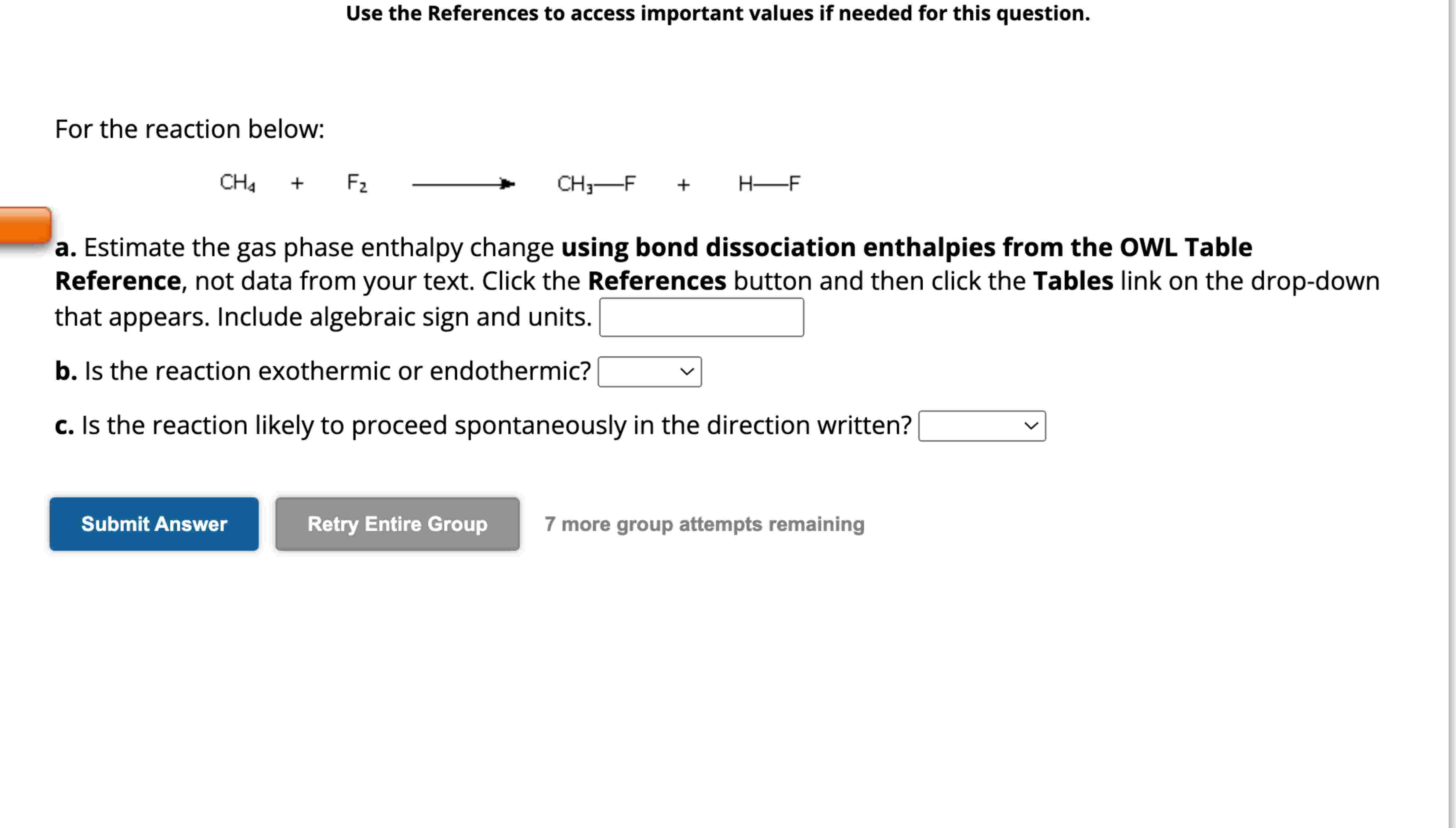Solved a. ﻿Estimate the gas phase enthalpy change using bond | Chegg.com