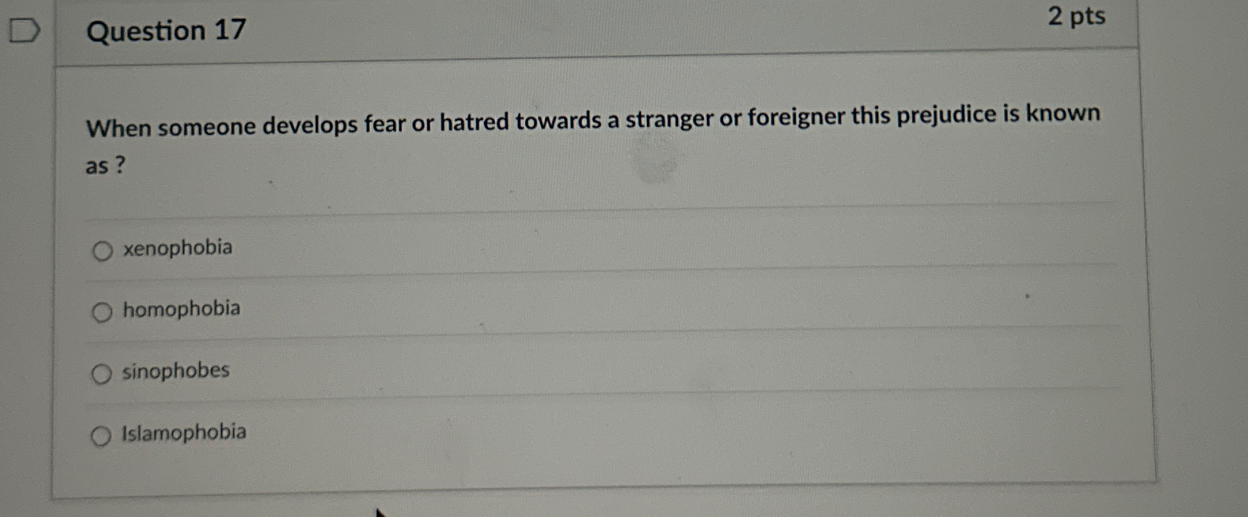 Solved Question 172 ﻿ptsWhen someone develops fear or hatred | Chegg.com