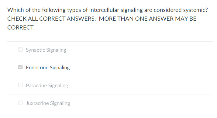 Solved Which of the following types of intercellular | Chegg.com