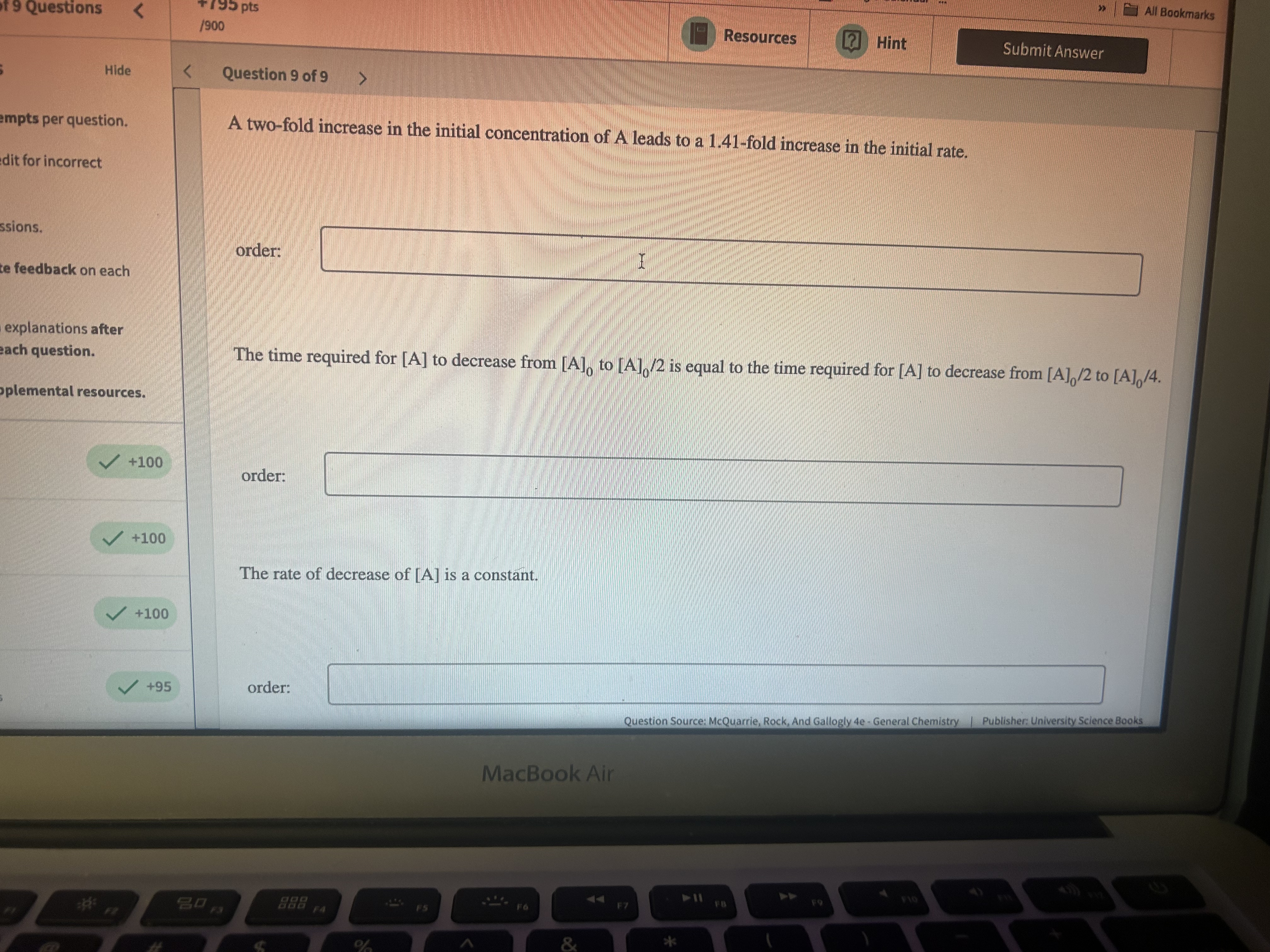 Solved Question 9 ﻿of 9A two-fold increase in the initial | Chegg.com