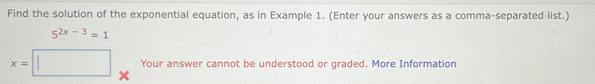 Solved Find the solution of the exponential equation, as in | Chegg.com