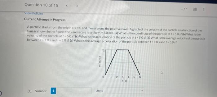 Solved A particle starts from the origin at t 0 and moves | Chegg.com