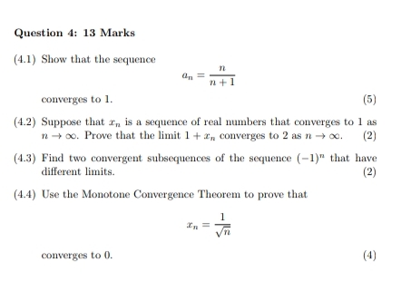 Solved Question 4: 13 ﻿Marks(4.1) ﻿Show that the | Chegg.com