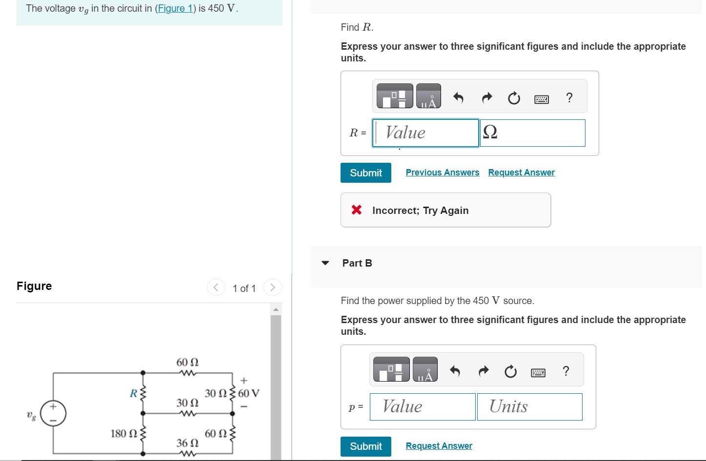 Solved The voltage vg ﻿in the circuit in (Figure 1) ﻿is | Chegg.com
