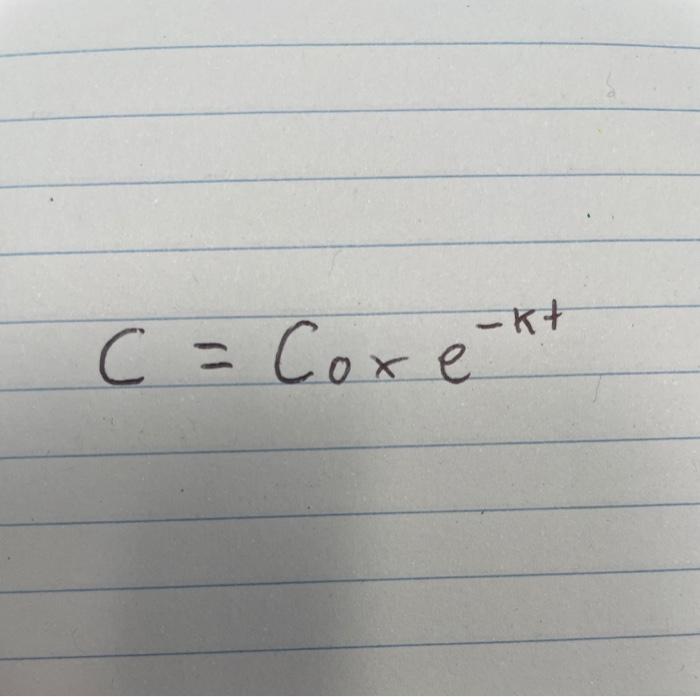 Solved c = Cox e kt | Chegg.com