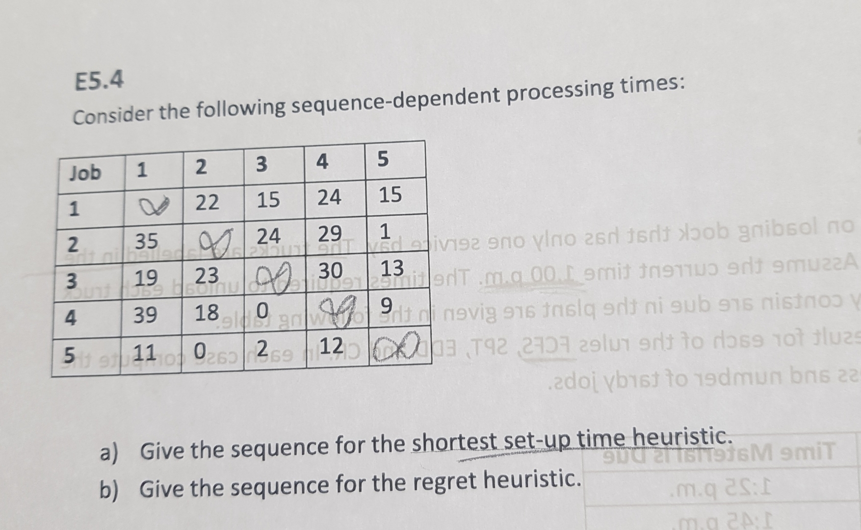 Solved consider the following sequence-dependent processing | Chegg.com