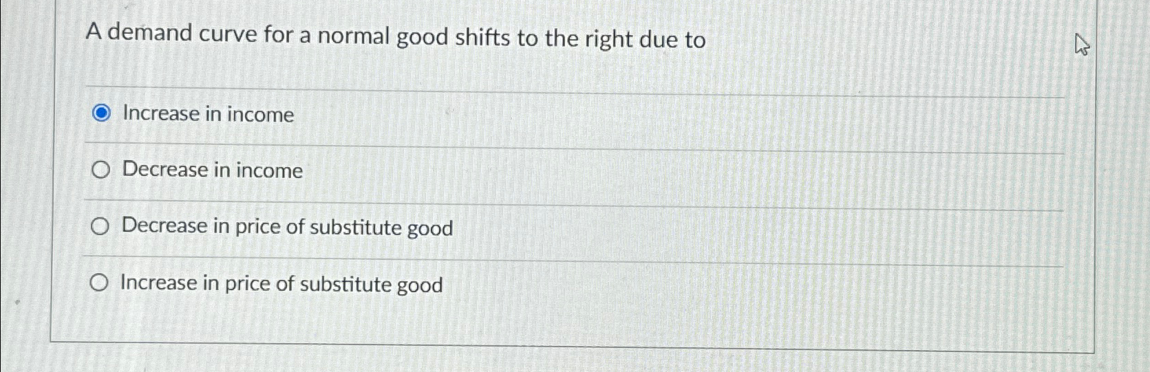 Solved A Demand Curve For A Normal Good Shifts To The Right Chegg