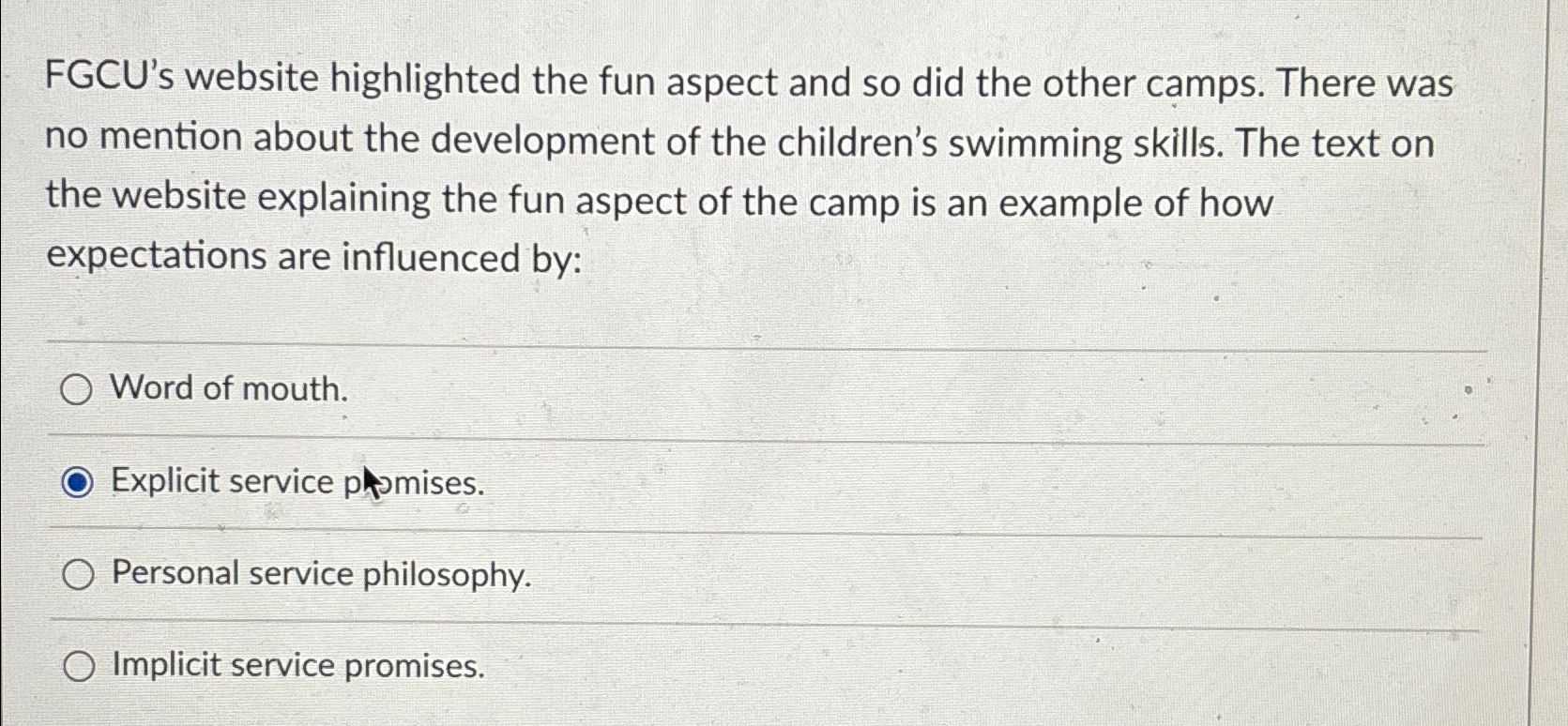 Solved FGCU's website highlighted the fun aspect and so did | Chegg.com