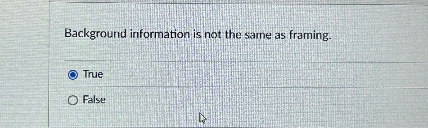 Solved Background information is not the same as | Chegg.com