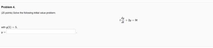 Solved (25 polnts) Solve the following inital value problem: | Chegg.com