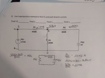 Solved Use Superposition method to find VI and each banch | Chegg.com