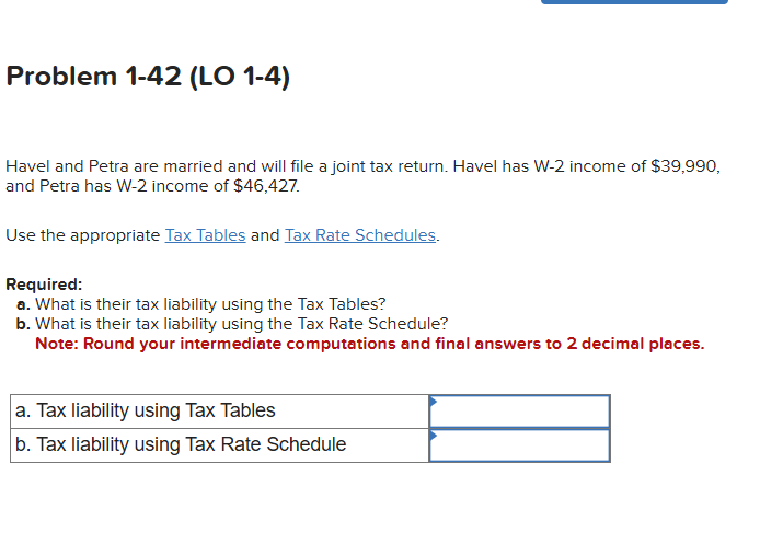 Solved Havel and Petra are married and will file a joint tax | Chegg.com