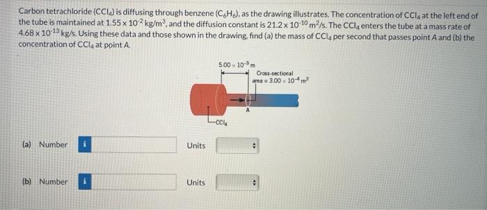 Solved Carbon tetrachloride (CCl4) is diffusing through | Chegg.com