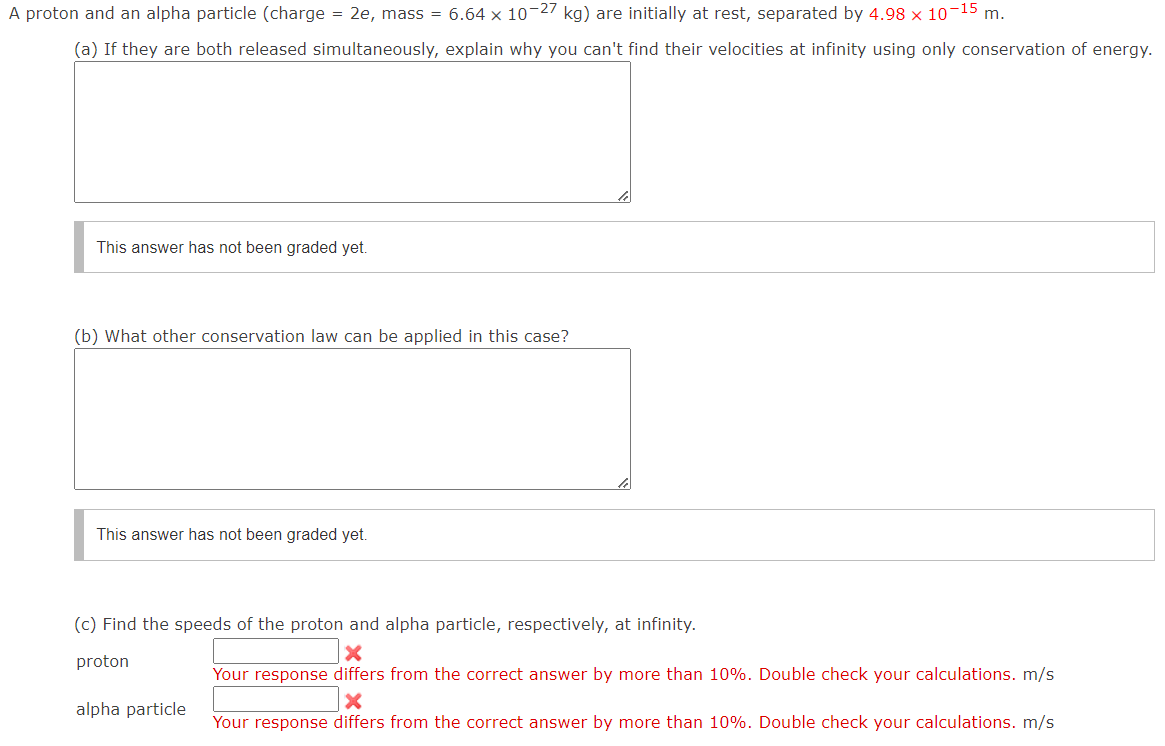 Solved A proton and an alpha particle (charge =2e, ﻿mass | Chegg.com