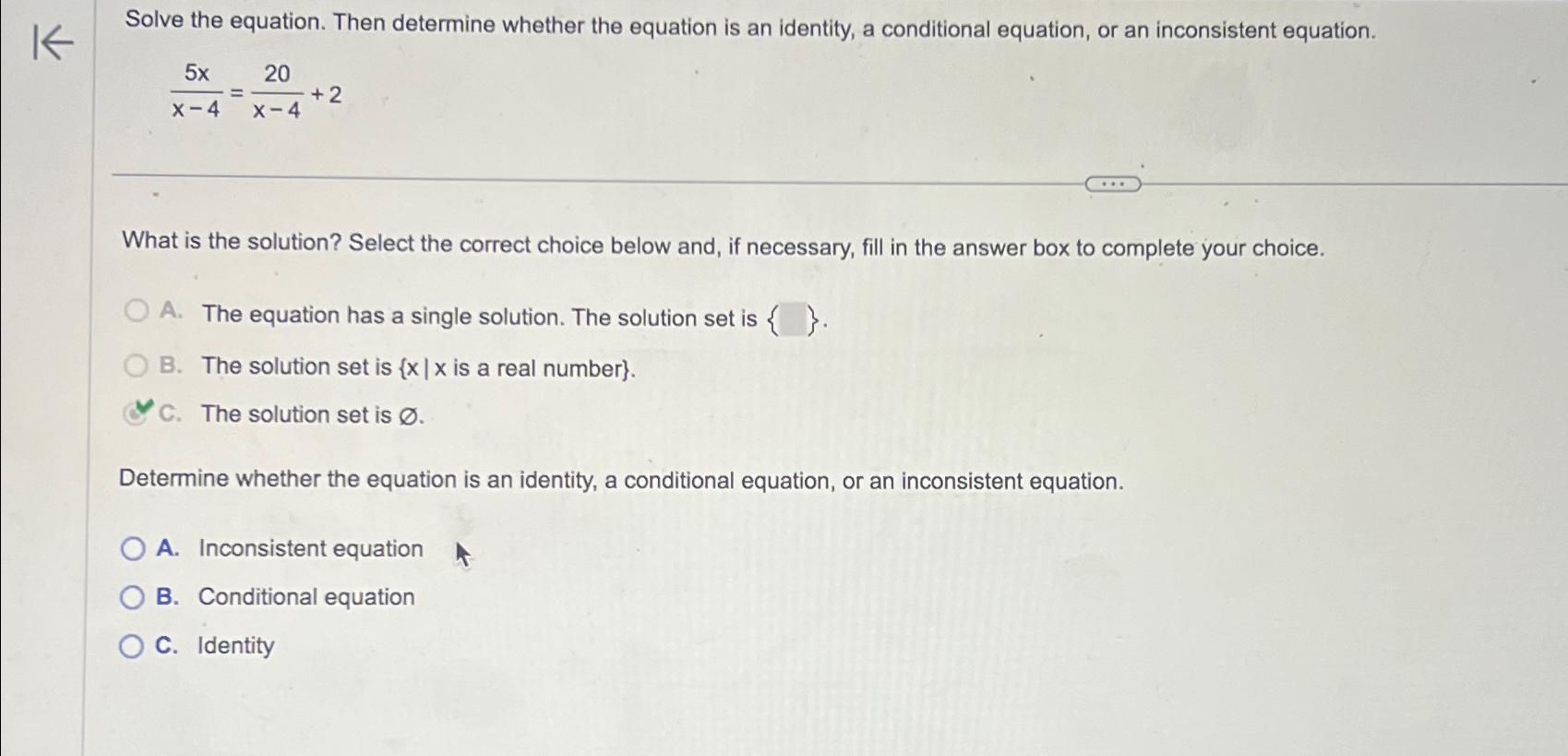 Solved Solve the equation. Then determine whether the | Chegg.com