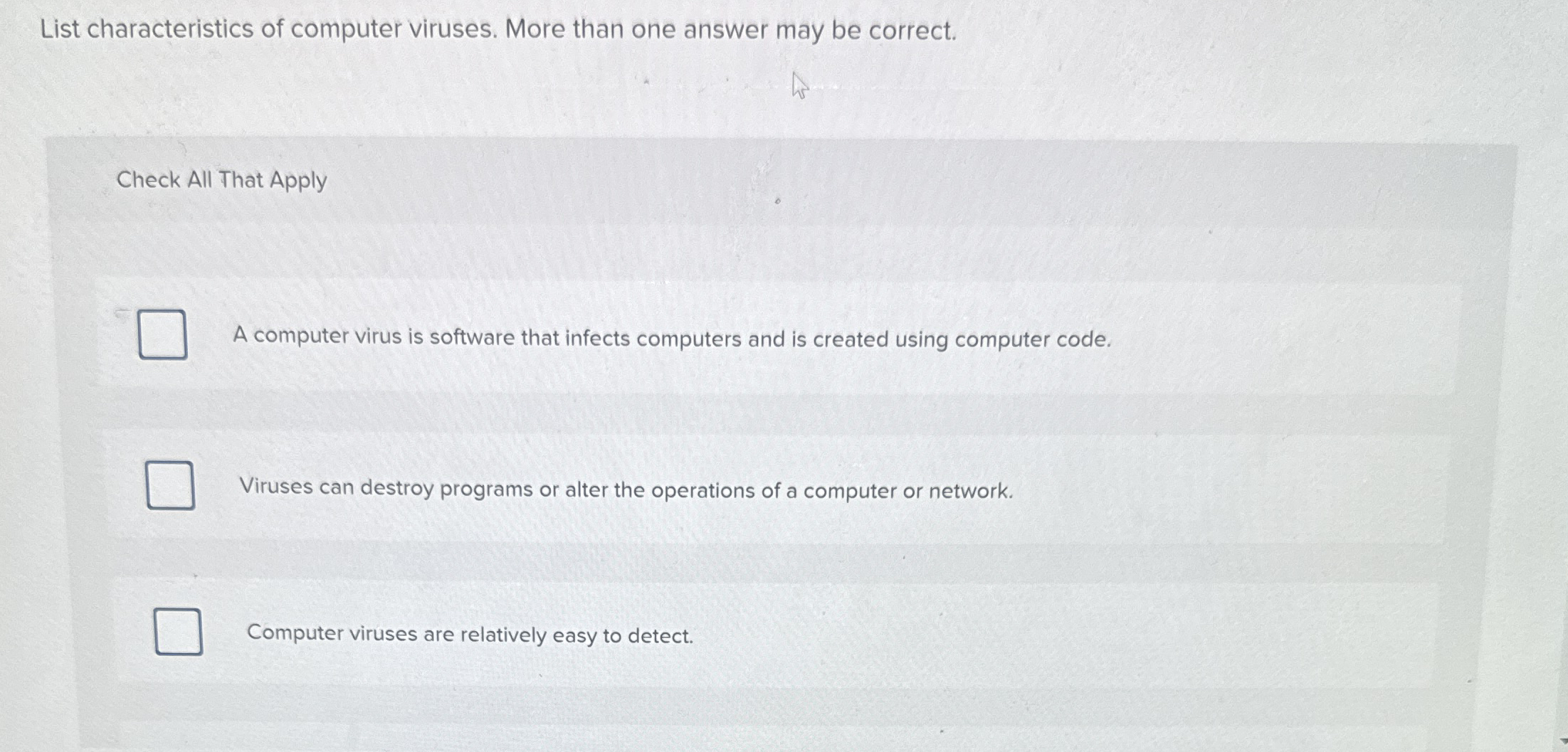 High Quality SOLUTION List characteristics of computer viruses. More than | Chegg.com