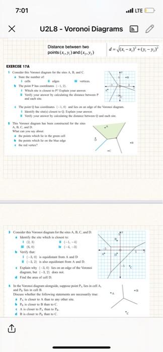 Distance between two points (x1,y1) and (x1,y2) | Chegg.com