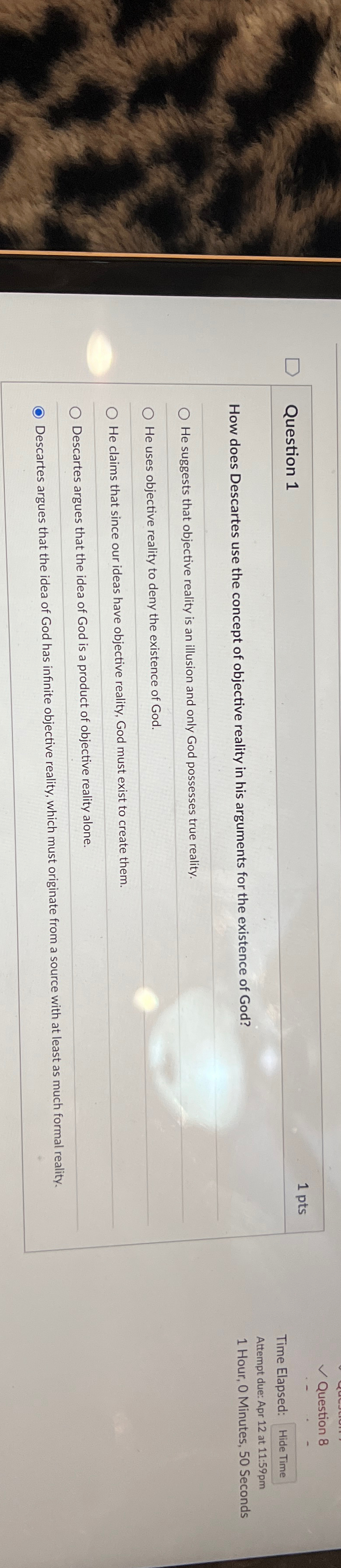 Solved Question 11ptsTime Elapsed: Hide TimeHow does | Chegg.com