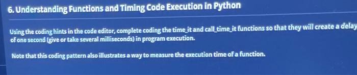 Solved understsnding functions and timing code execution in | Chegg.com