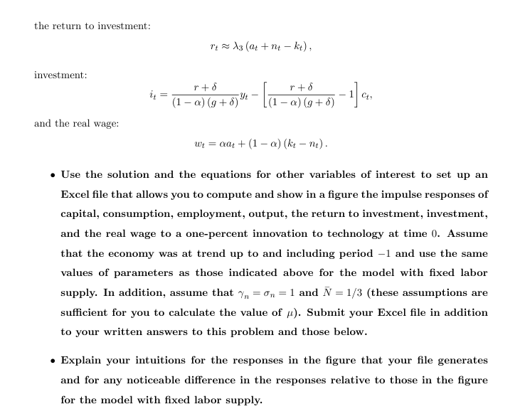 Solved Problem 1: The RBC Model with Endogenous Labor Supply | Chegg.com