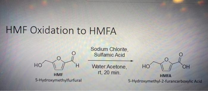 Solved HMF Oxidation to HMFA 2. How could we make the | Chegg.com