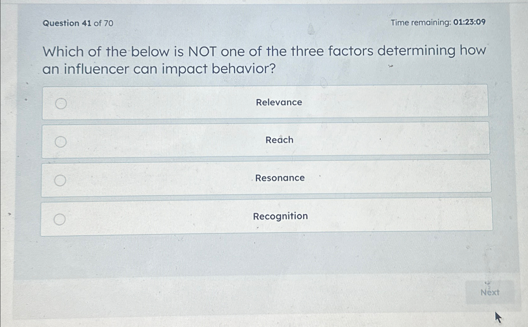 Solved Question 41 of 70Time remaining: 01:23:09Which of | Chegg.com Solved Question 41 of 70Time remaining: 01:23:09Which of | Chegg.com