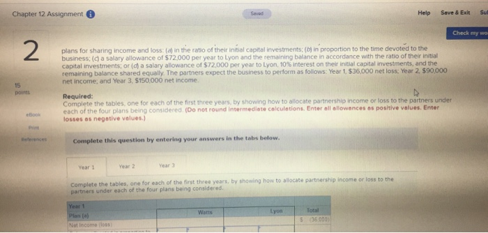 Chapter 12 Assignment Help Save & Exit Sul Check my | Chegg.com