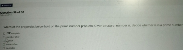 Solved Question 59 ﻿of 60Not answeredWhich of the properties | Chegg.com